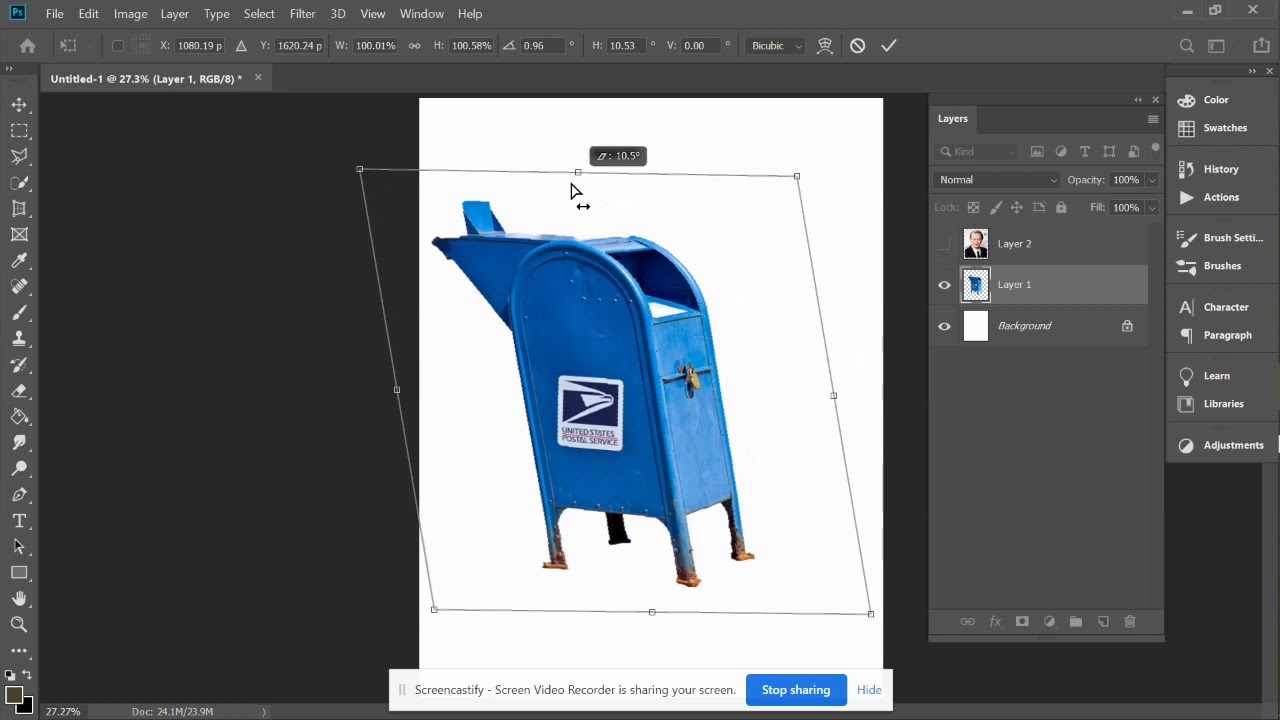 Photoshop Distort Perspective Warp Tool - YouTube
