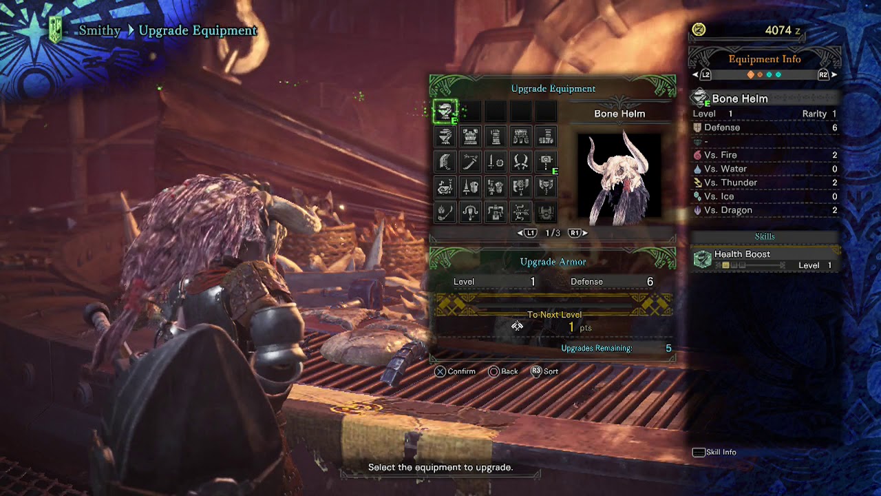 Monster Hunter World Upgrade Bone Helm - YouTube