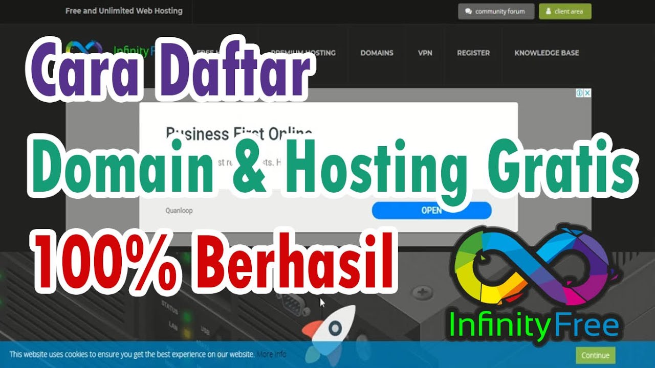Cara Daftar Domain & Hosting Gratis 100% Berhasil di InfinityFree - YouTube