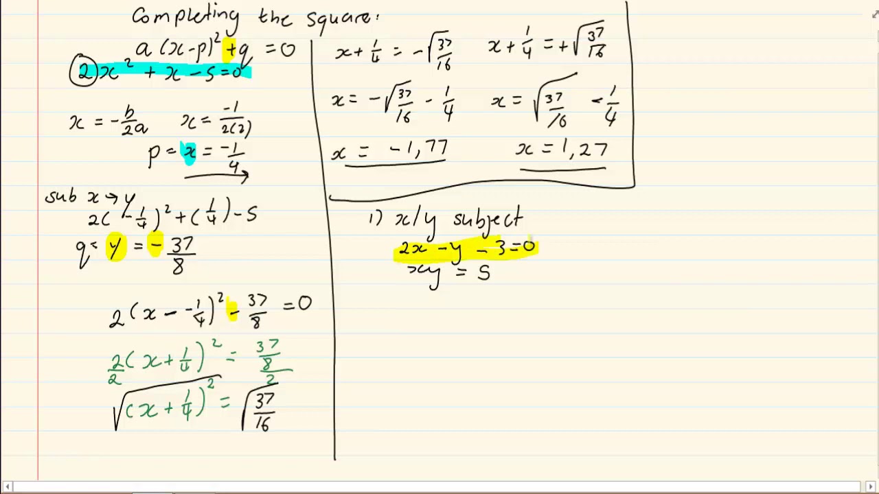 Grade 12 : Equations and Inequalities : Revision of G11 work - Solving ...