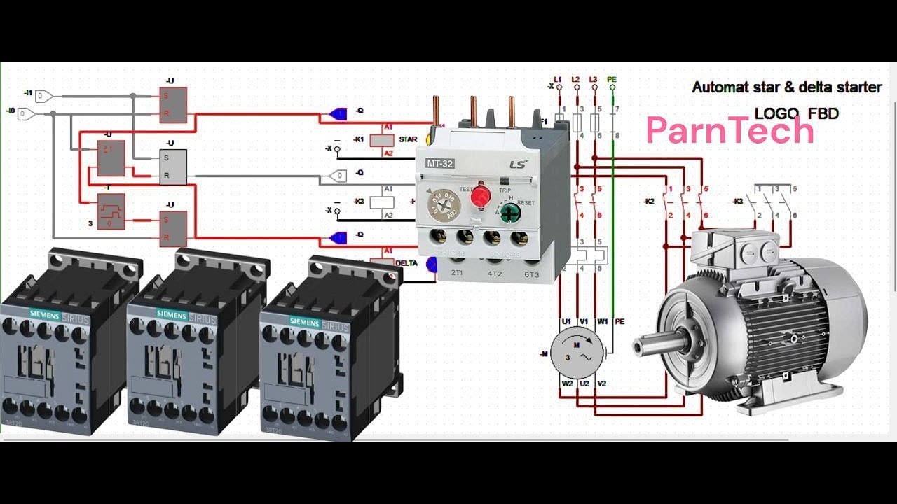 Cade Simu Logo FBD, automat Star-Delta Starter Circuit. - YouTube