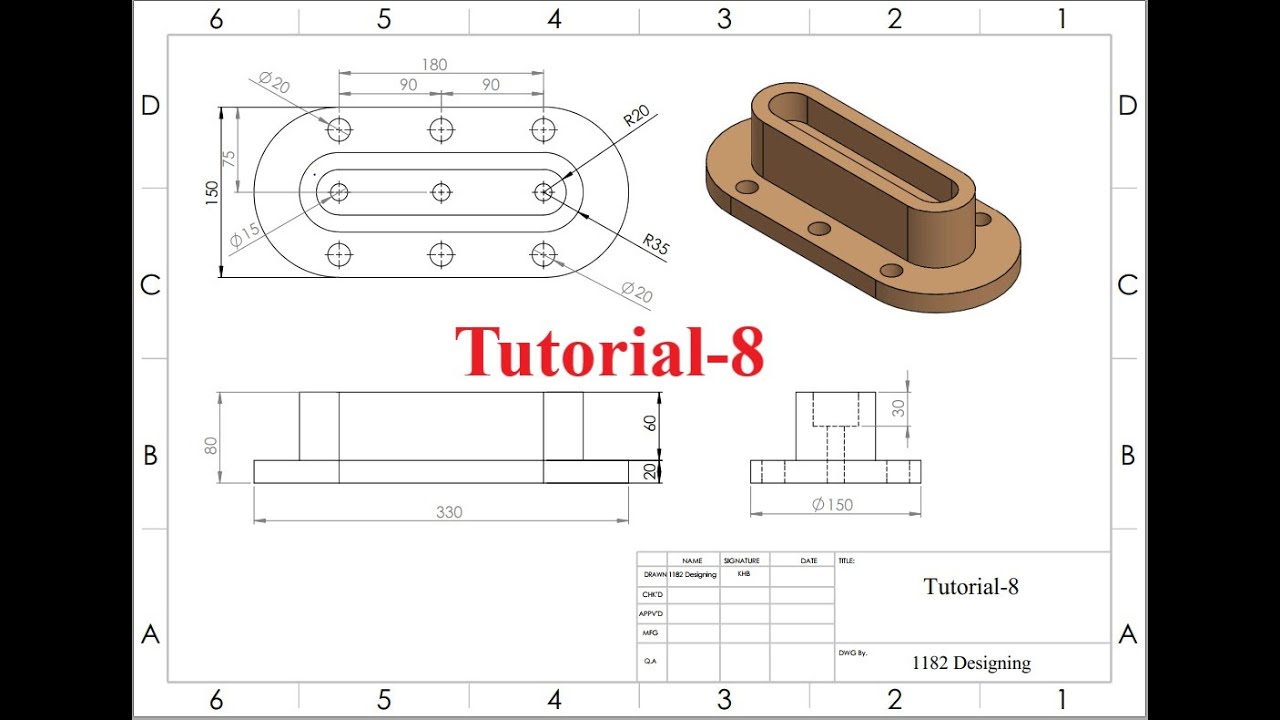 Solidworks CAD Tutorial-08 (Mechanical CAD) - YouTube