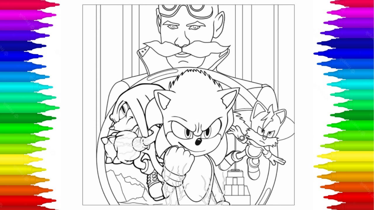 Sonic 2 the hedgehog coloring pages/Sonic in the movie poster coloring ...