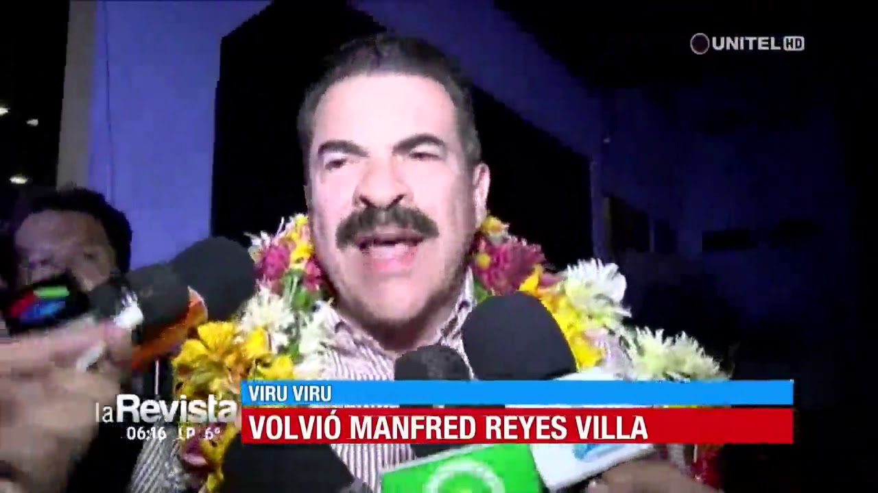Manfred Reyes Villa retornó a Bolivia luego de 10 años, afirma que ya ...