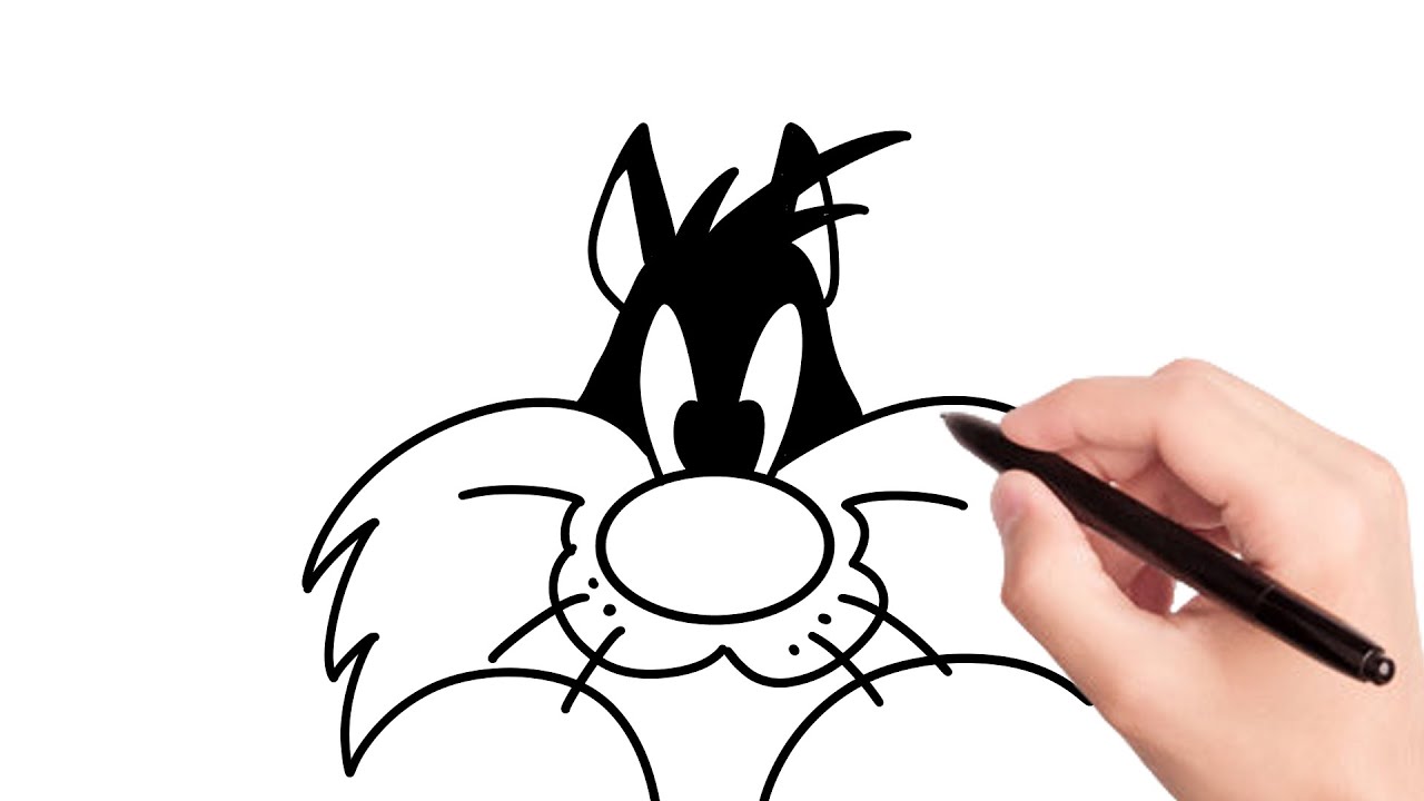 how to draw SYLVESTER THE CAT by step process #howtodraw # ...