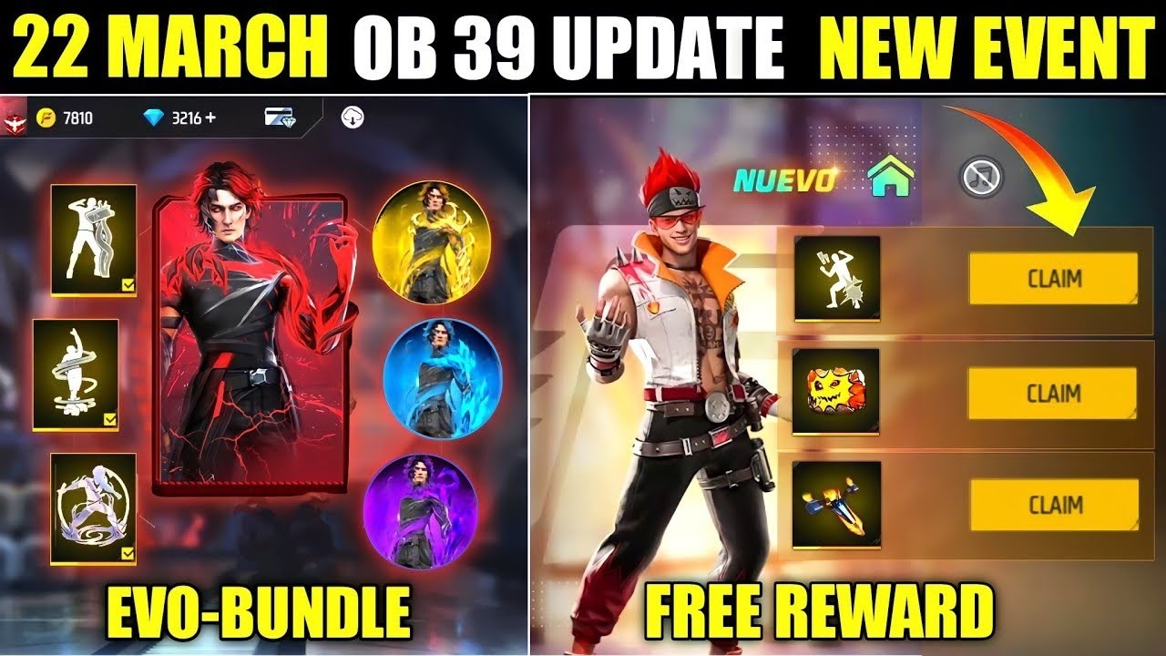 OB 39 UPDATE ALL NEW EVENTS| FREE FIRE NEW EVENT| FF NEW EVENT TODAY ...