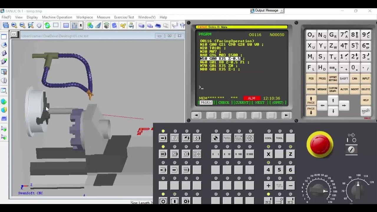 Swansoft CNC simulation procedure for Facing Operation - YouTube