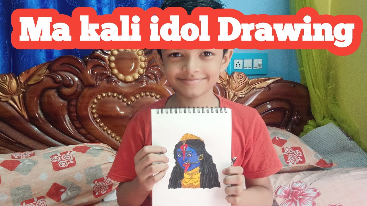 kali mata ki drawing full video @Ishan__arts_12 💙#kalimaa #youtubevideo ...