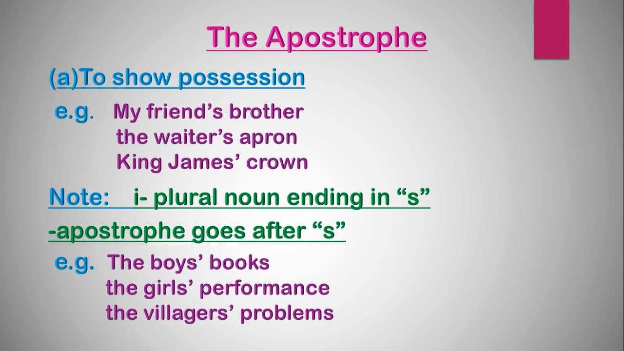 Apostrophe and Sentence Composition - YouTube