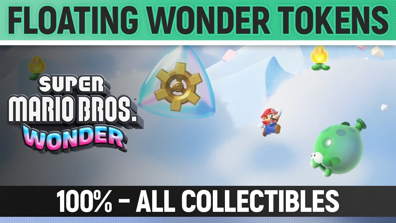 Super Mario Bros. Wonder - Floating Wonder Tokens - 100% All Wonder ...