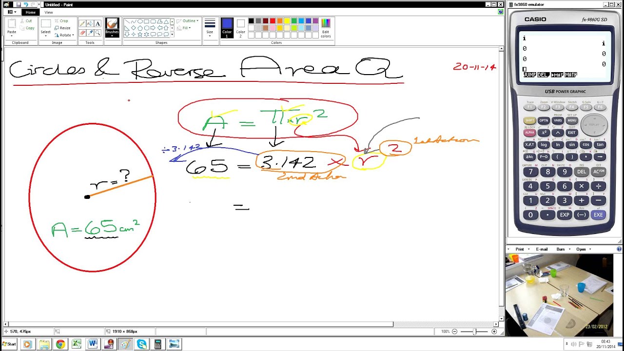 Circles and Reverse Area Qs - YouTube