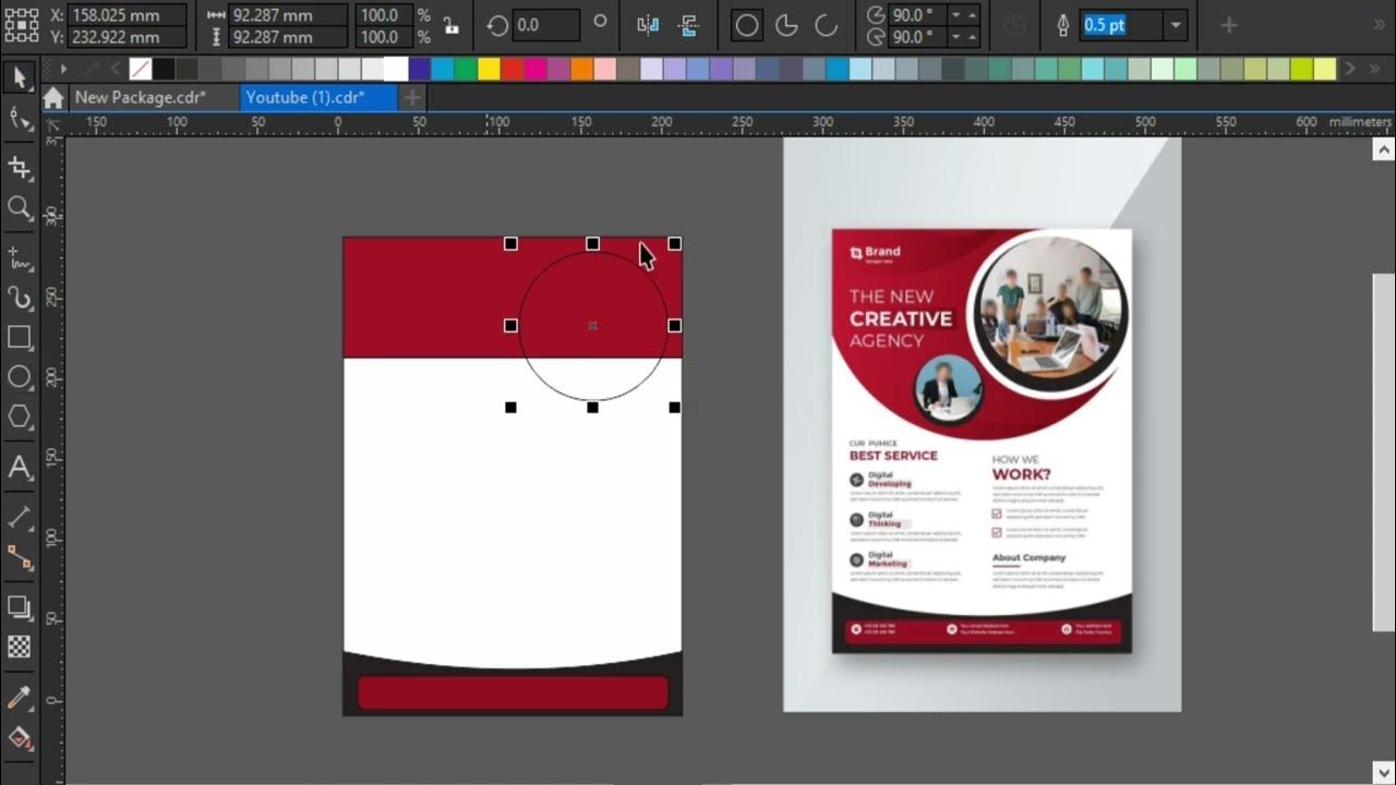 Corel draw Me Pamphlet Design Kaise Karte Hai || How to make Pamphlet ...