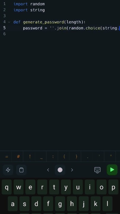 Password Generator using Python ll #programming #python - YouTube