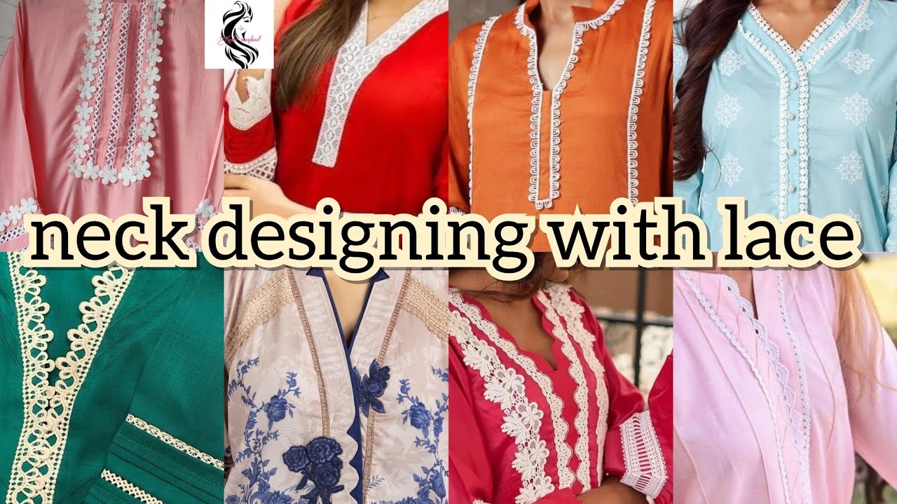 Top+100 Shirt neck design with lace: Lace with Neck Designing 2023 ...