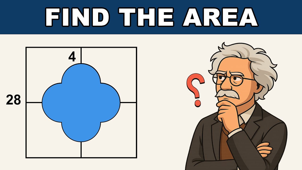 Geometry Puzzle: Can You Find the Blue Area Inside the Square ...