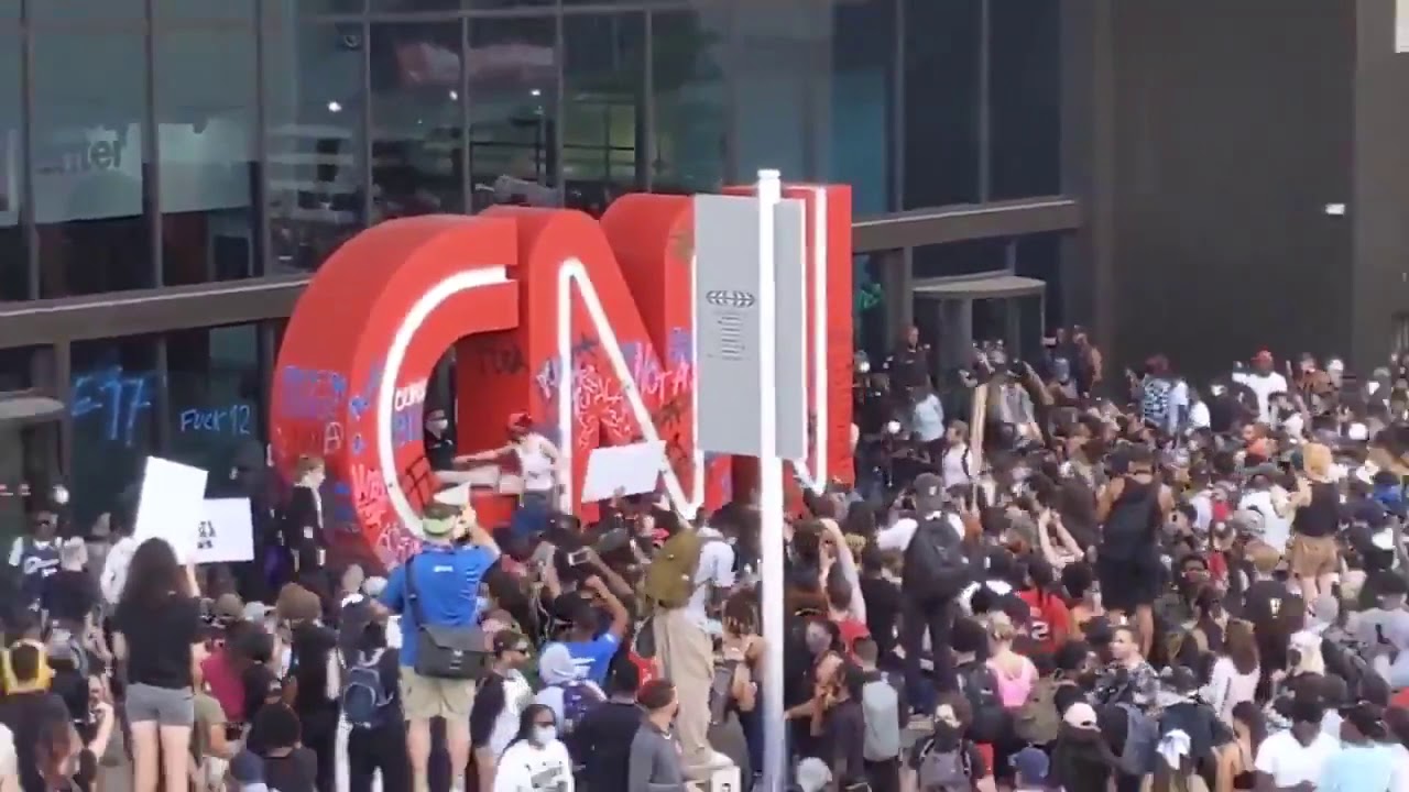 CNN HQ Overrun in Atlanta by Protesters Responding to The Death of ...