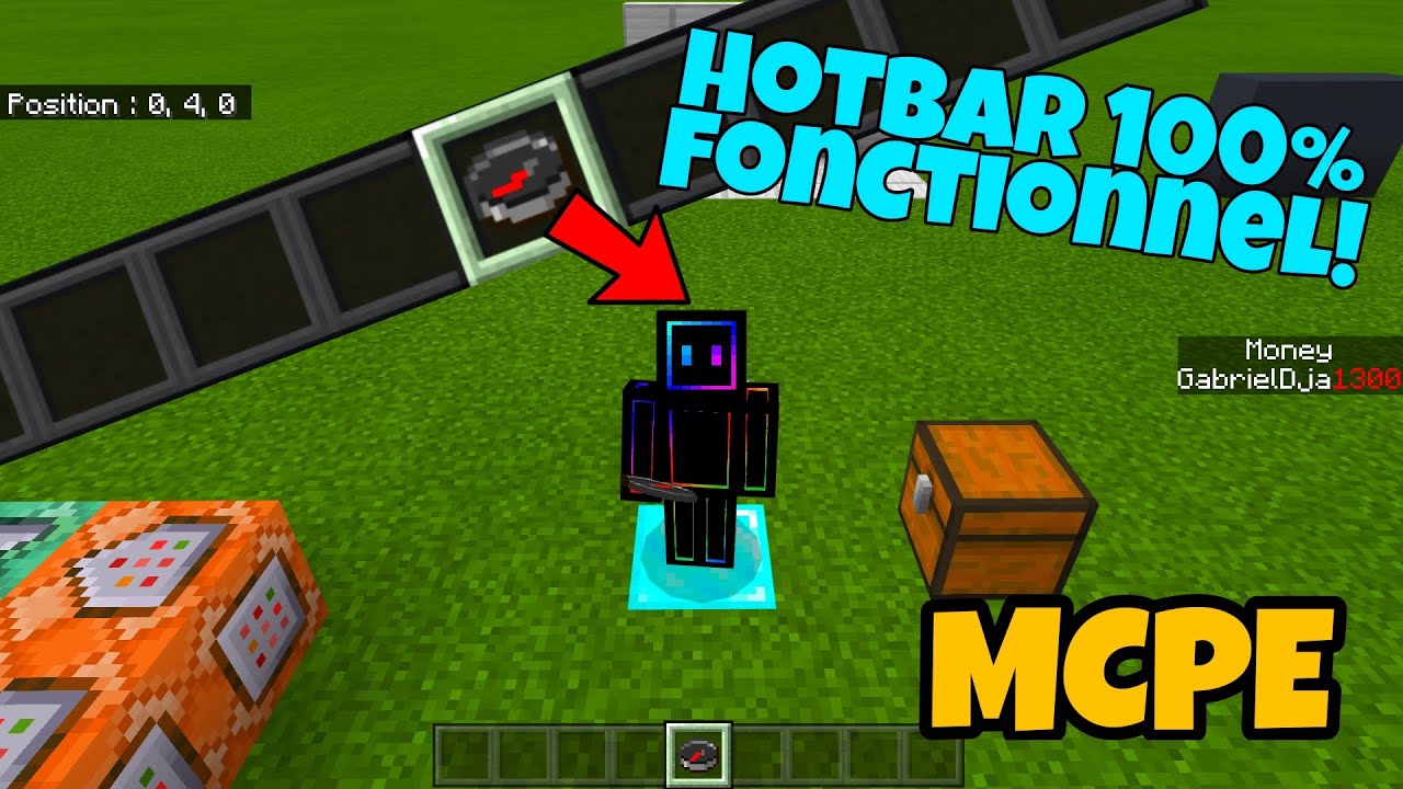 Tuto Comment faire un Menu-GUI dans le Hotbar sur Minecraft pe, bedrock ...