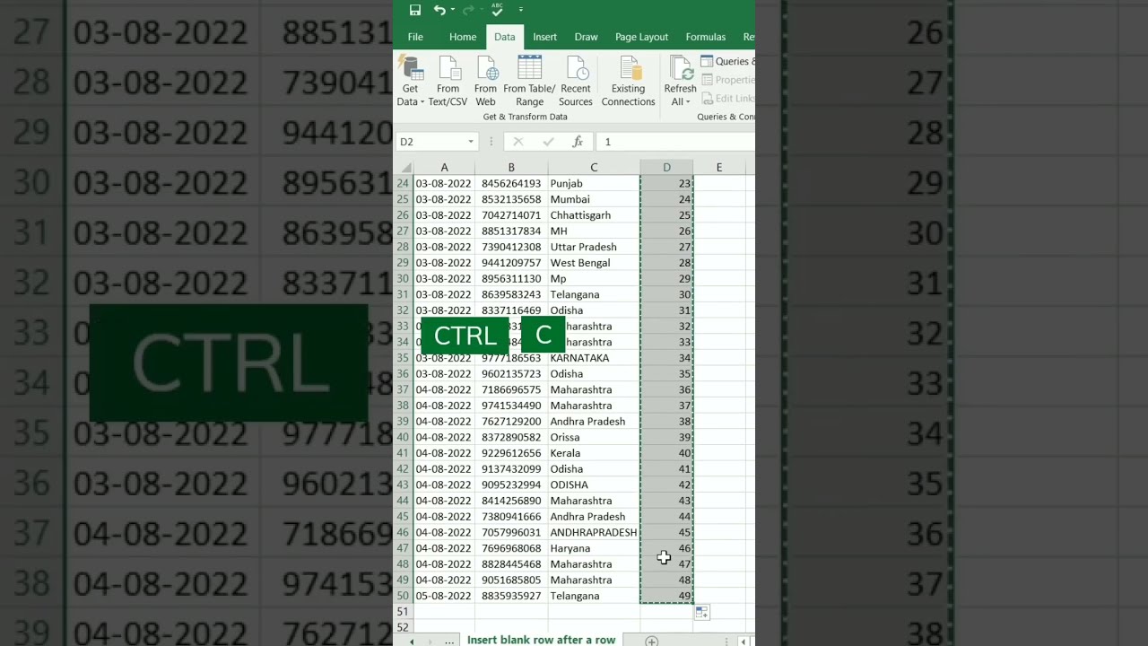 Excel Trick To Insert Row After Every Single Row shorts excel Excel Trick To Insert Row After Every Single Row shorts excel