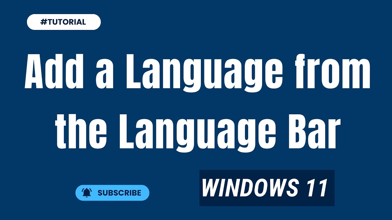 How to Add a language from the language bar in WIndows 11 - YouTube