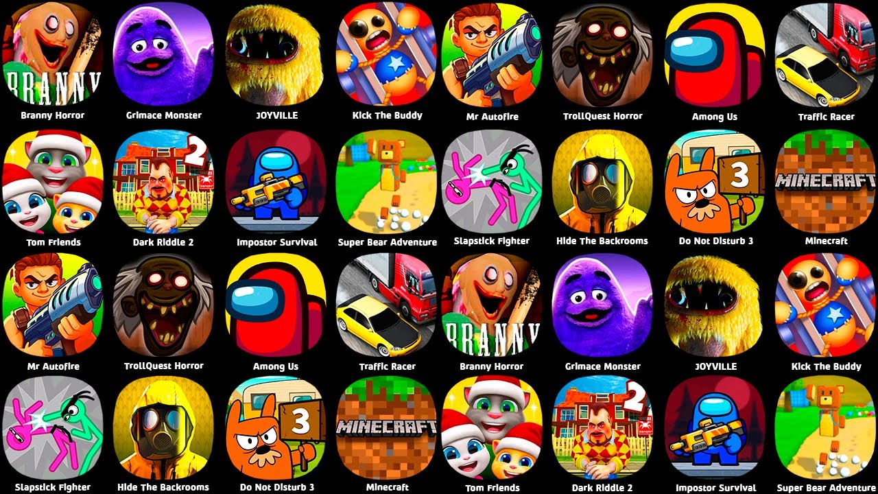 Grimace Monster Scary Survival,Dark Riddle 4,Among Us,JOYVILLE,Tom ...