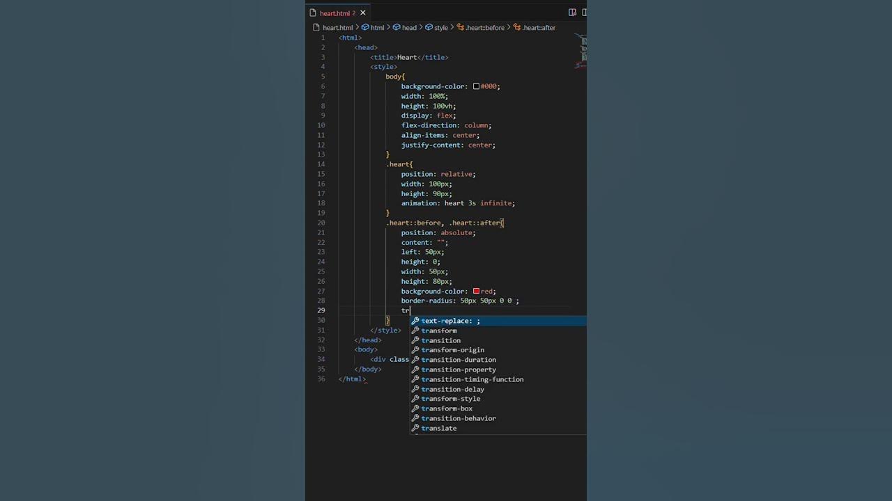Heart HTML & CSS #webdesign #css #cssanimation - YouTube