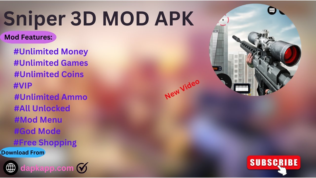 Sniper 3D MOD APK 5.4.0 (Unlimited Money, Games and Coins). - YouTube