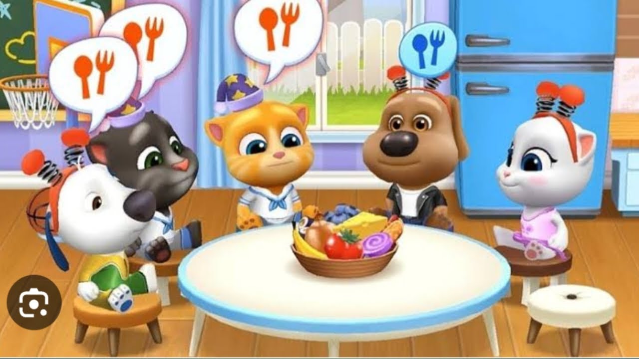 ||My Talking Tom all friends enjoy the dinner party ||and water falas ...