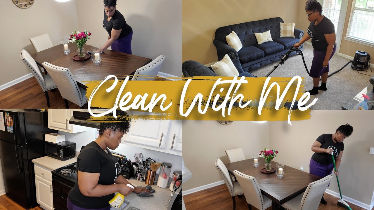 Clean With Me | Living Room + Kitchen - YouTube