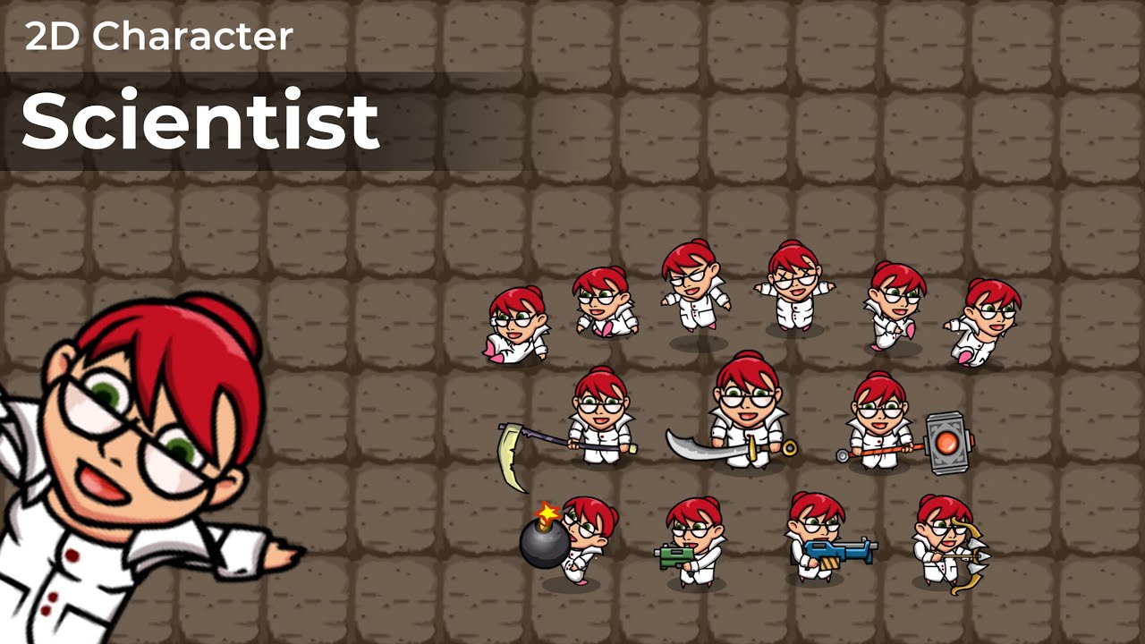 2D Character - Scientist (Sprite Package Demo) - YouTube