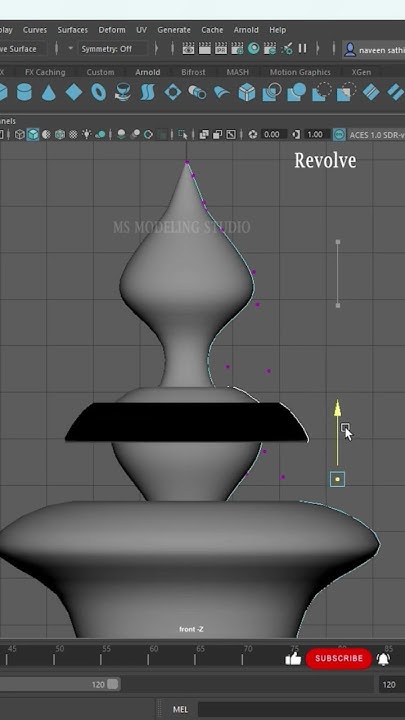 Revolve in maya tutorial \\ #mayatutorial #autodeskmaya #shorts - YouTube