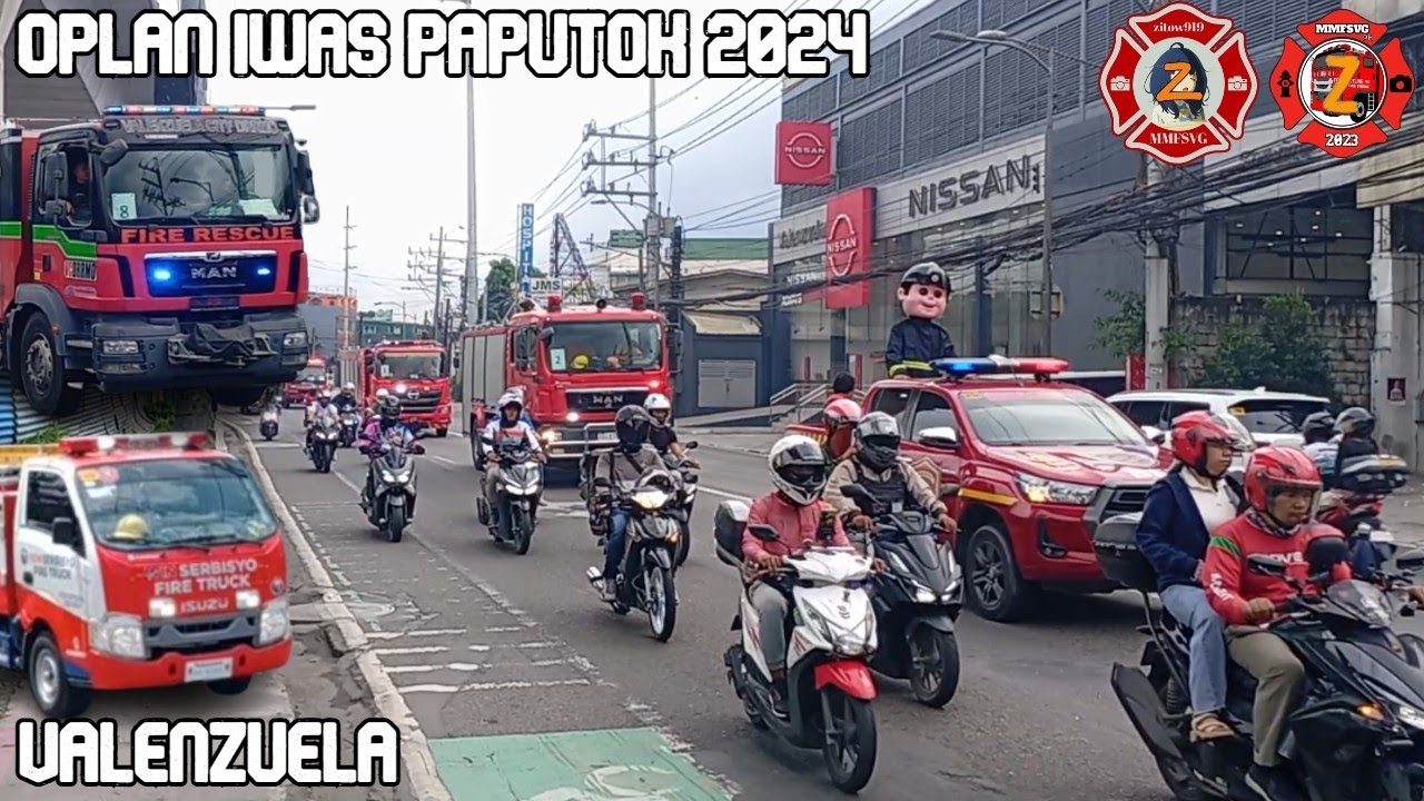 VALENZUELA CITY OPLAN IWAS PAPUTOK 2024 | FIRETRUCK PARADE IN THE ...