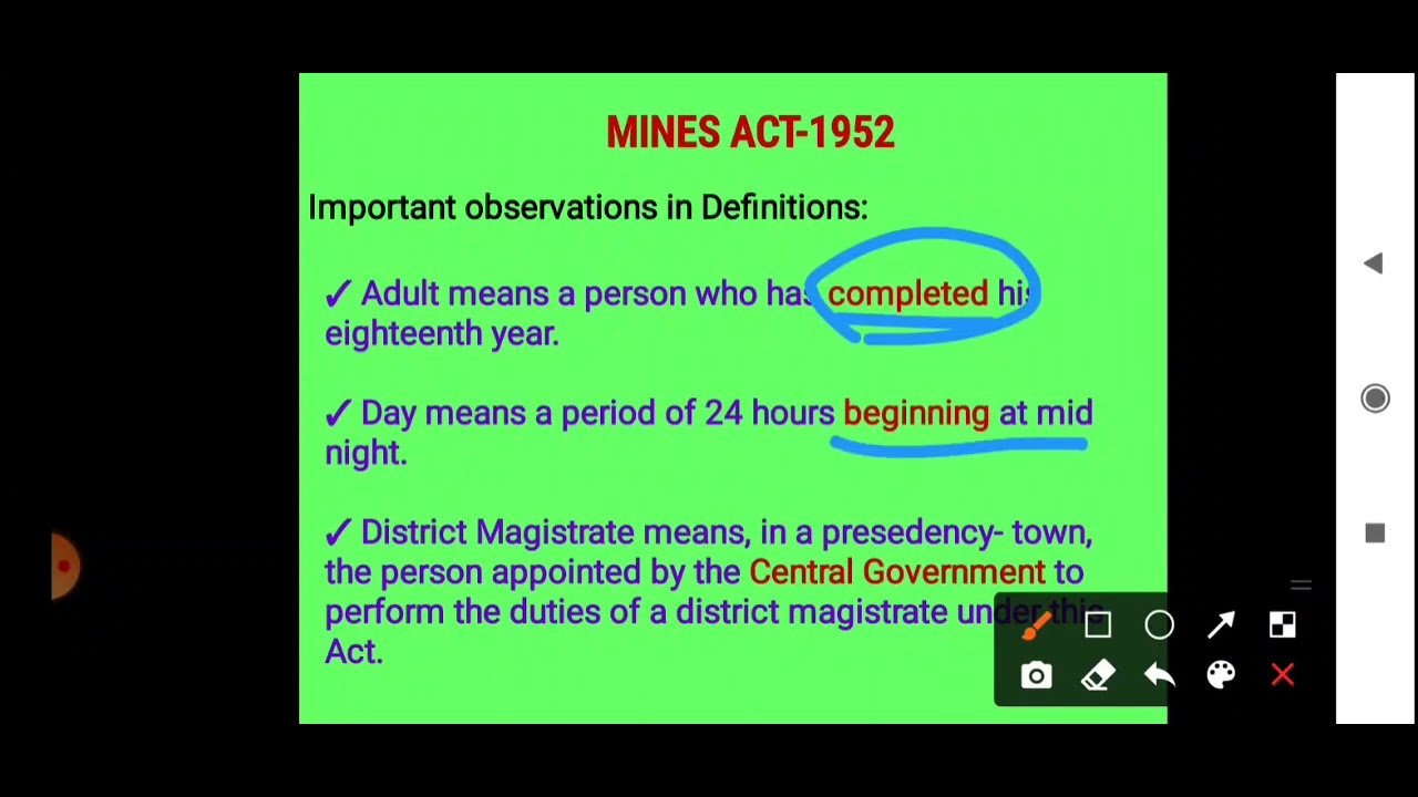 The Mines Act 1952# Part-1# Mining Legislation by PC Sahu - YouTube