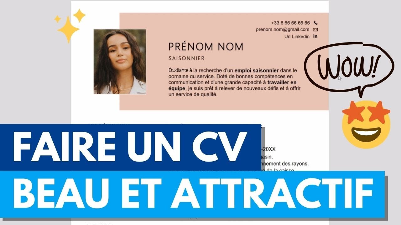 Faire un CV Beau et Attractif (Tuto 2025) - YouTube