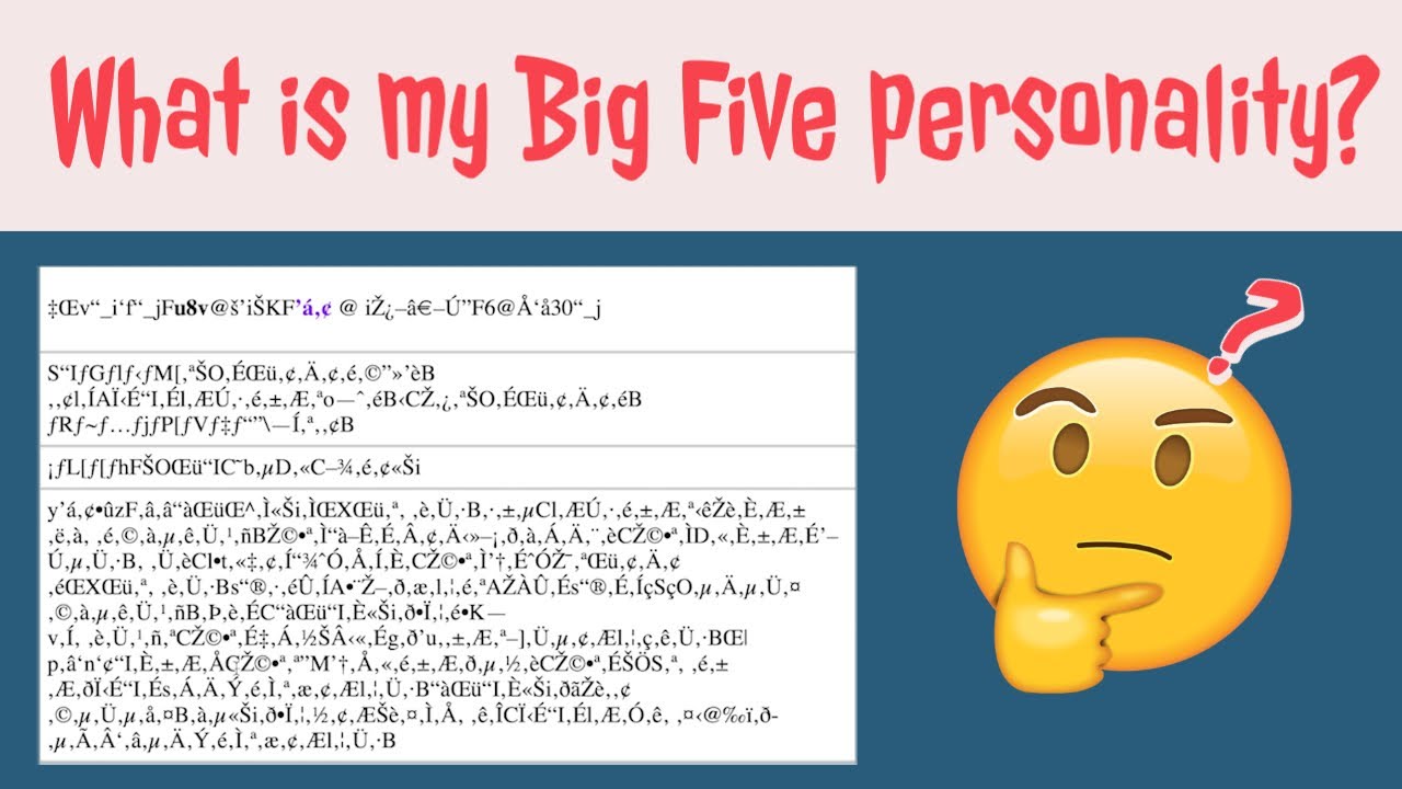 Big5 Personality Test in Japanese with an anticlimactic ending [Native ...
