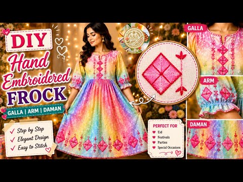 Viral Beautiful hand Embroidery Design |Galla Arm & Daman Embroidery Tutorial #handembroidery #viral