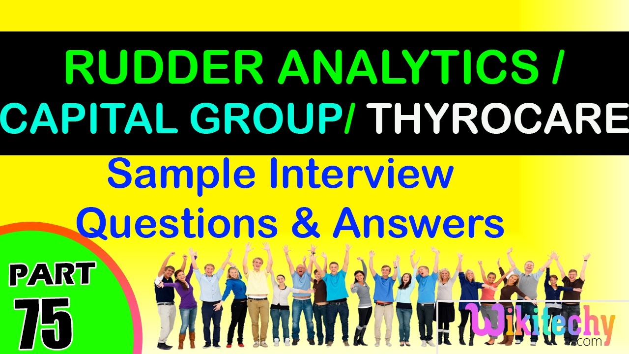 RUDDER ANALYTICS |THE CAPITAL GROUP | THYROCARE TECHNOLOGIES Top most ...