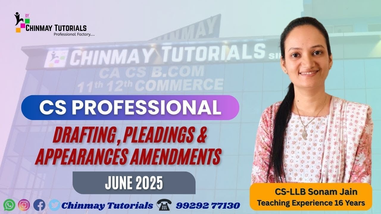 Drafting, Pleadings & Appearances Amendments | CS Professional June ...