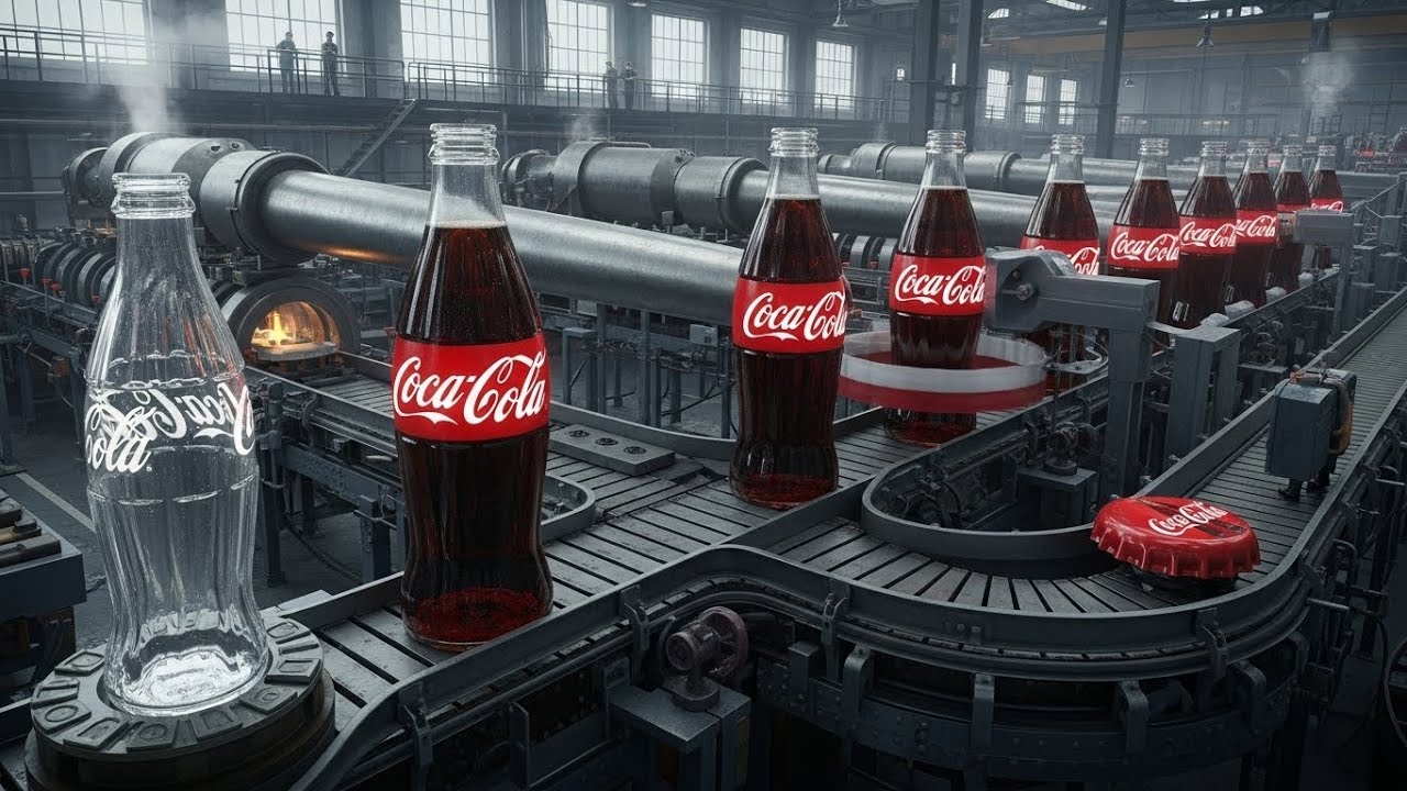 Coca-Cola dispenser syrup bag filling (liquid processing) - YouTube