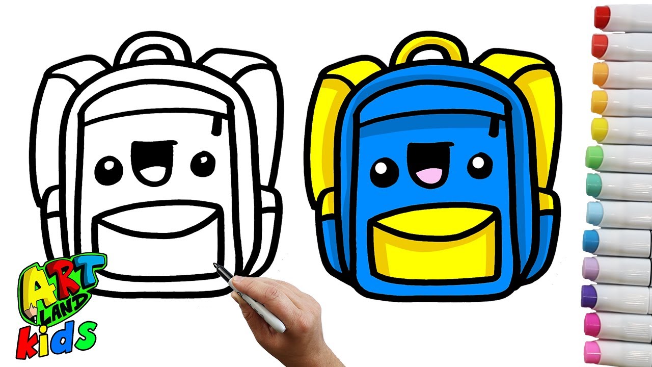 How to draw a BACKPACK for kids!!! - YouTube