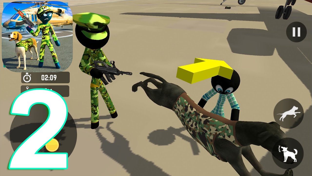 Stickman Army Dog Chase Gameplay Walkthrough Part 2 (IOS/Android) - YouTube