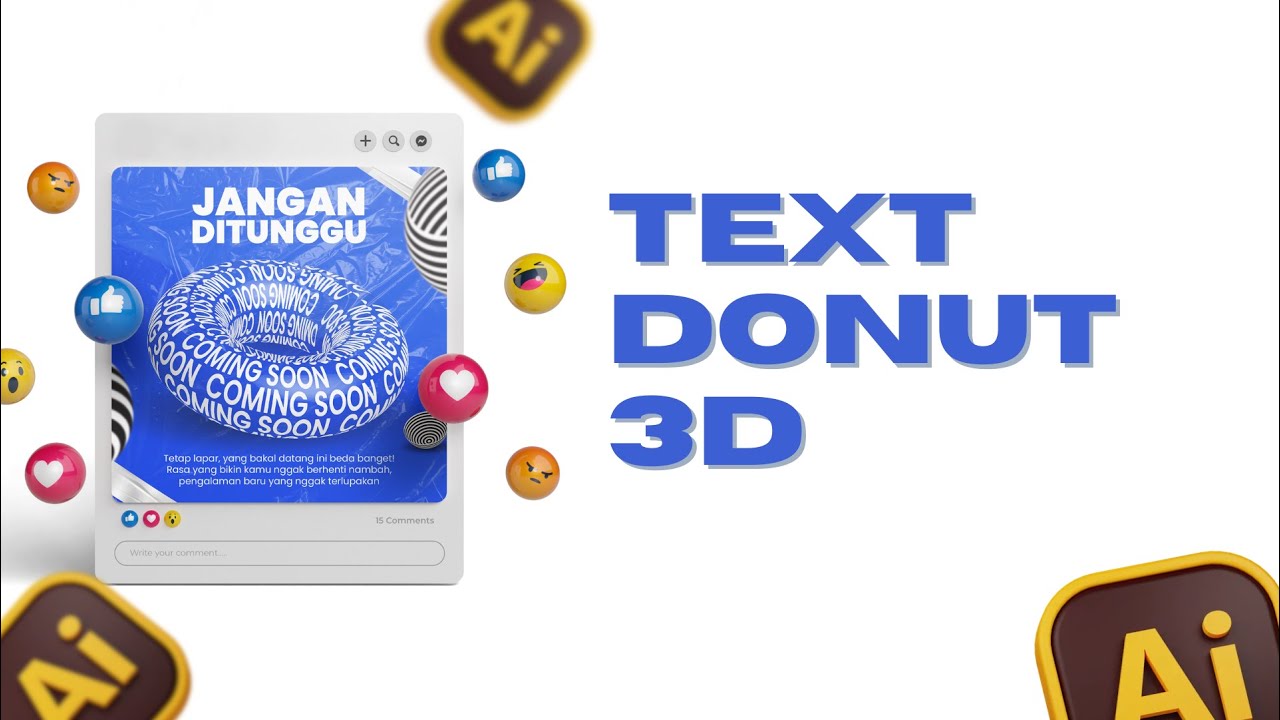 Text Donut 3D - Adobe Illustrator - YouTube