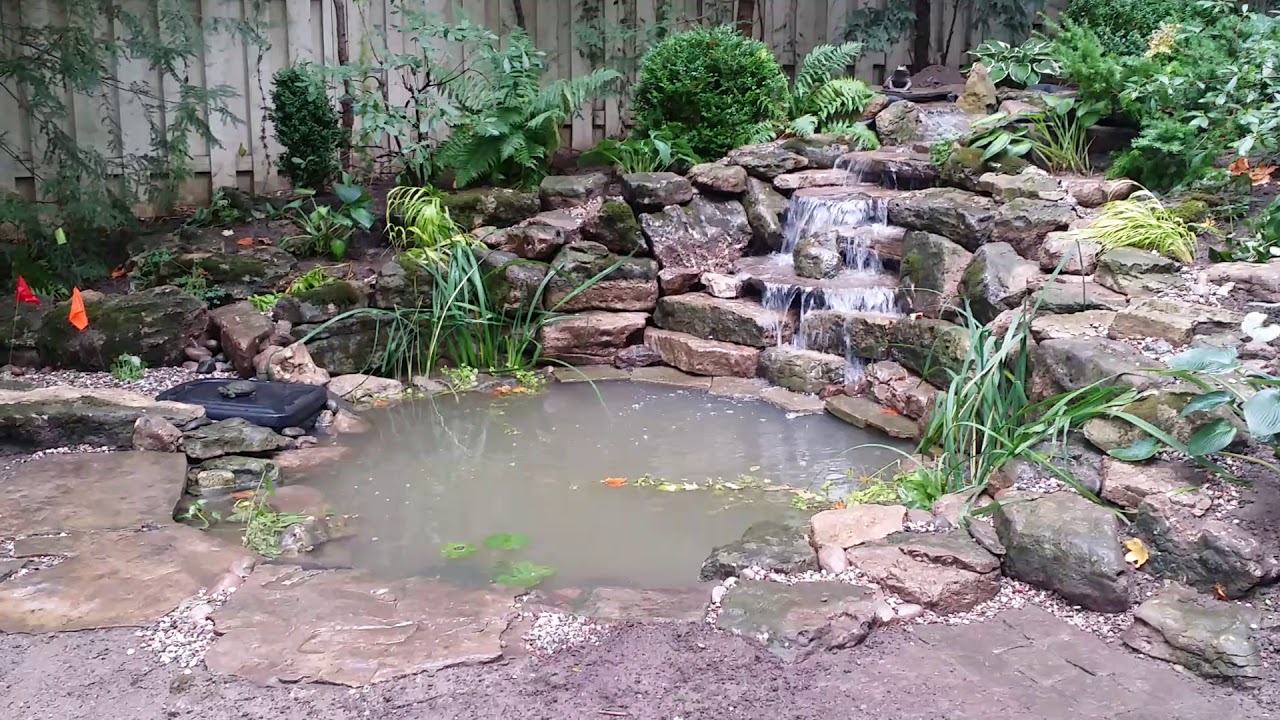 hillside waterfall fishpond -Waterfall Pond Specialists - YouTube