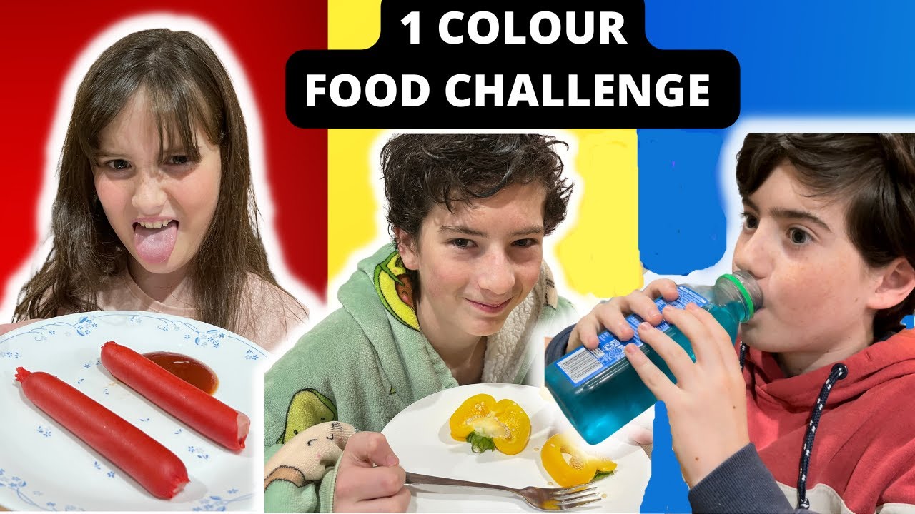 6 KIDS 1 COLOUR FOOD CHALLENGE - YouTube