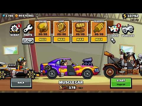 Hill Climb Racing 2 (HCR2) New vehicle Muscle car maxed out - YouTube