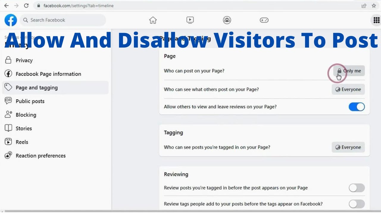 How To Allow And Disallow Visitors To Post On Facebook Page (2023 ...