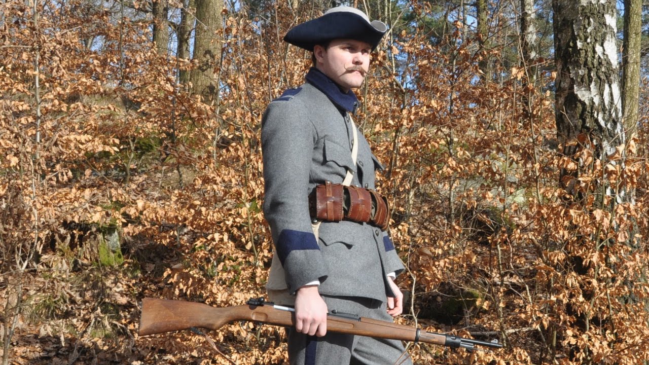 Out marching in Swedish WW1 uniform - YouTube
