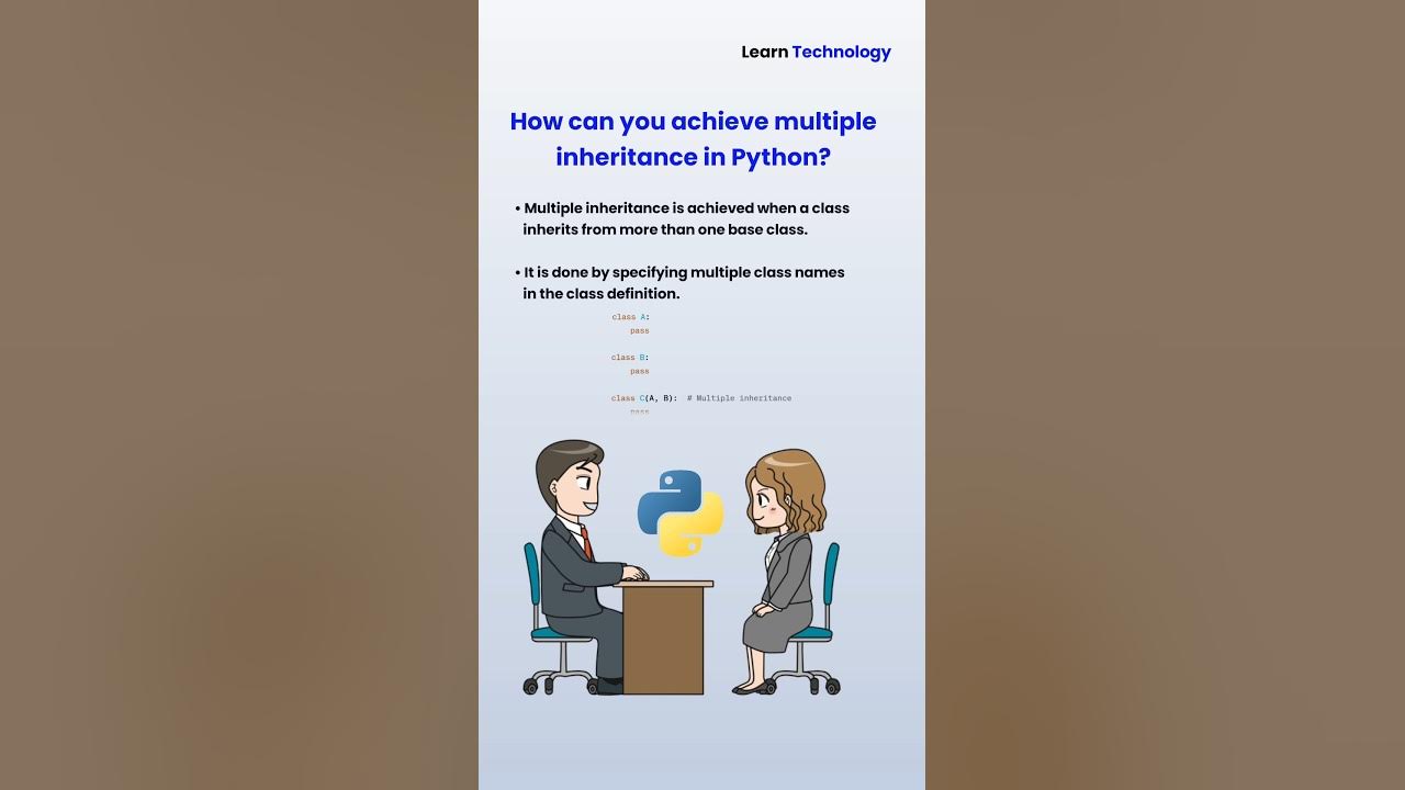 Multiple Inheritance In Python Python Interview Question Pythontutorial Python Interview