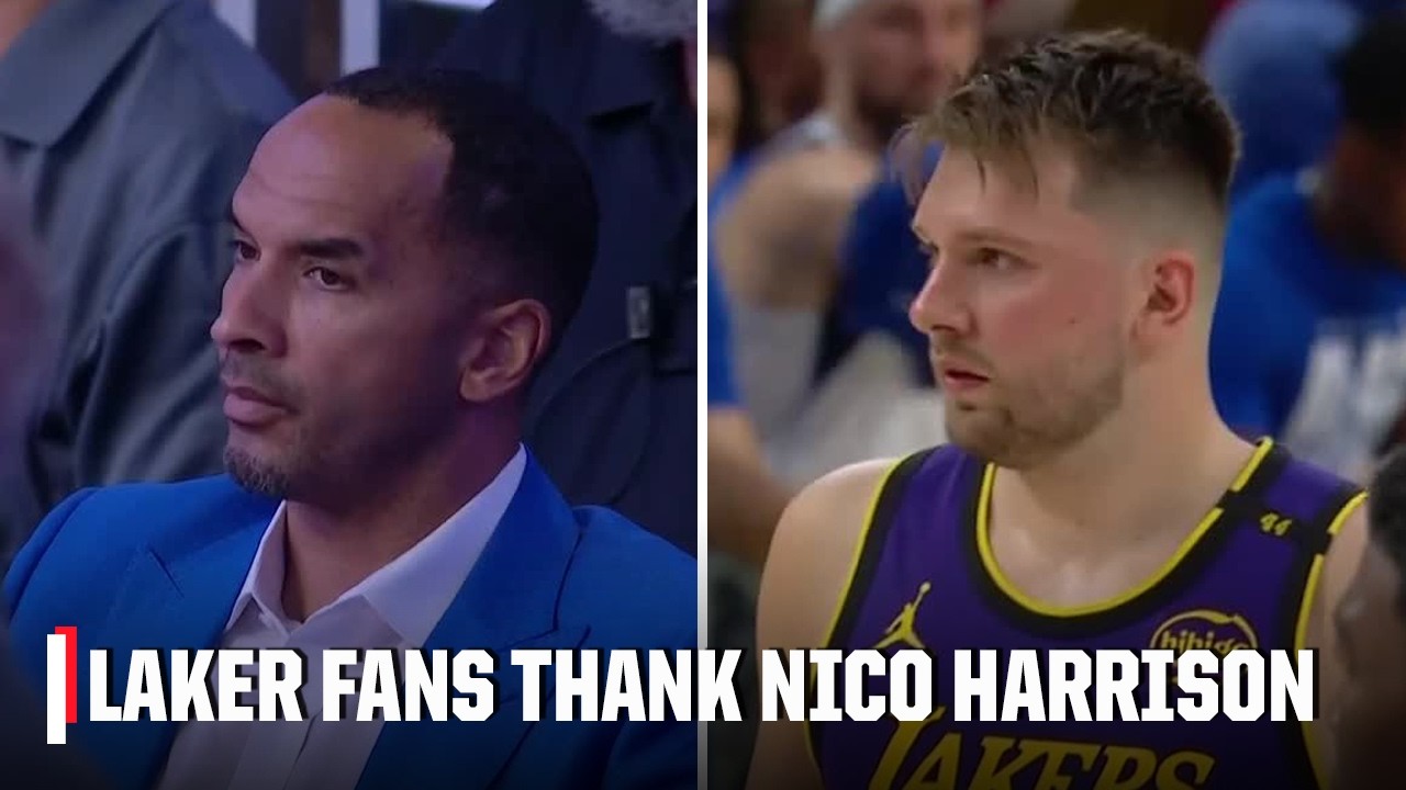 Lakers fans chant ‘Thank you Nico’ while Luka Doncic shoots free throws ...