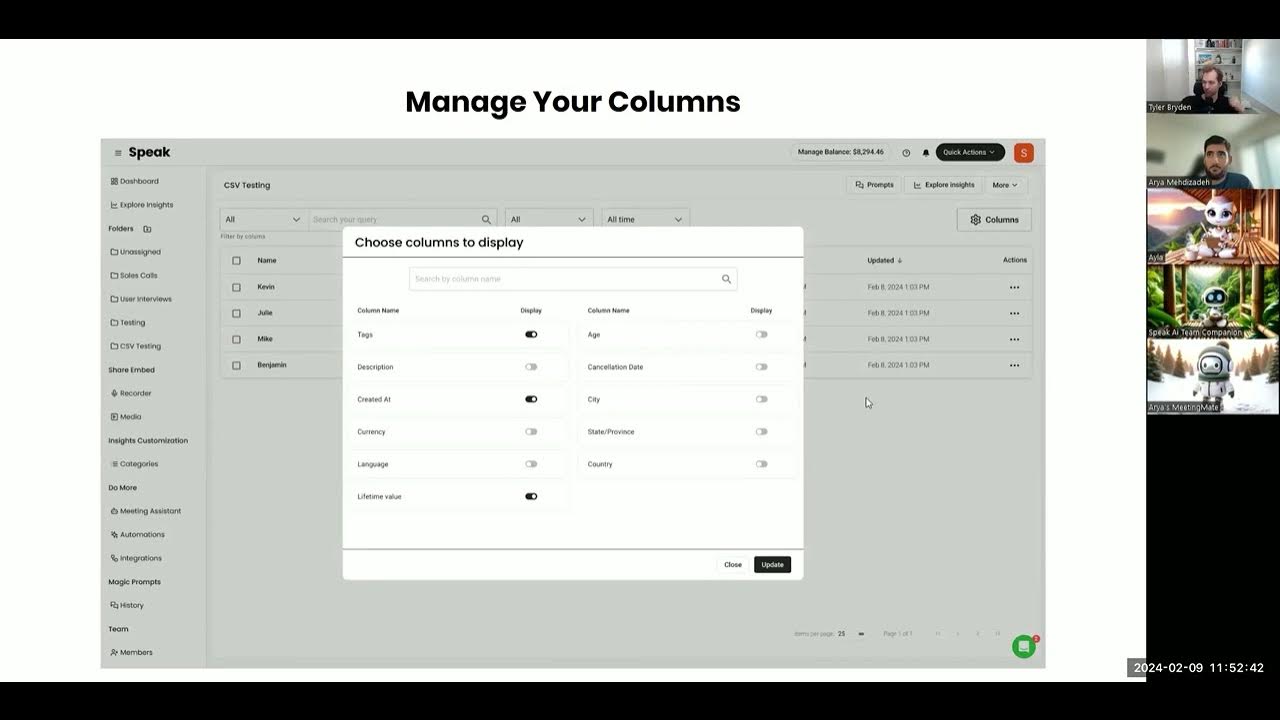 Managing Columns In Speak - YouTube