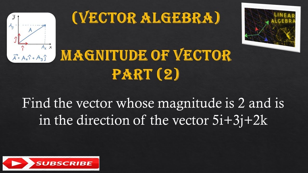 MAGNITUDE OF VECTOR | part (2) || Find the vector whose magnitude is 2 ...
